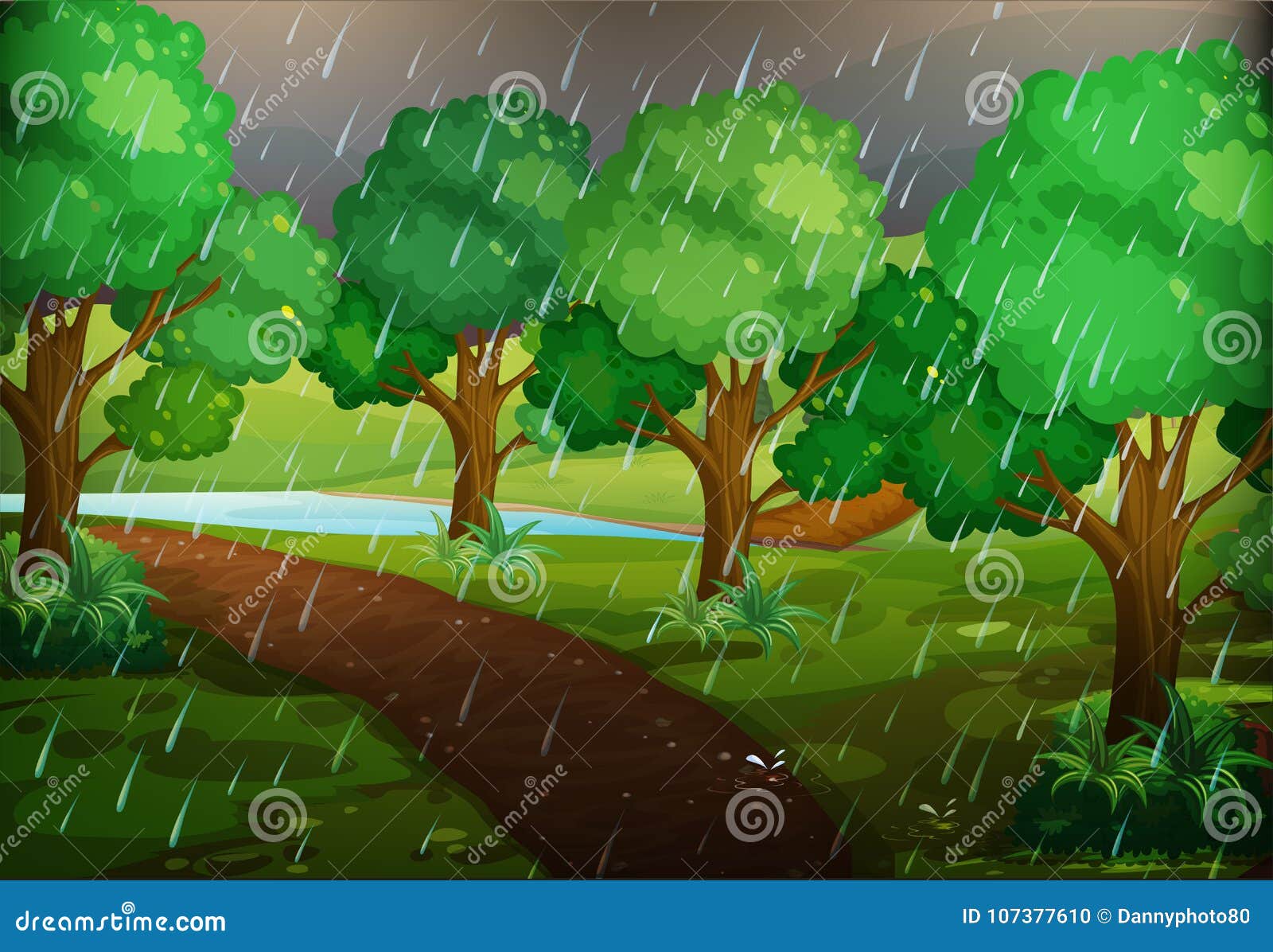 Raining Forest Background Royalty-Free Stock Photo | CartoonDealer.com ...