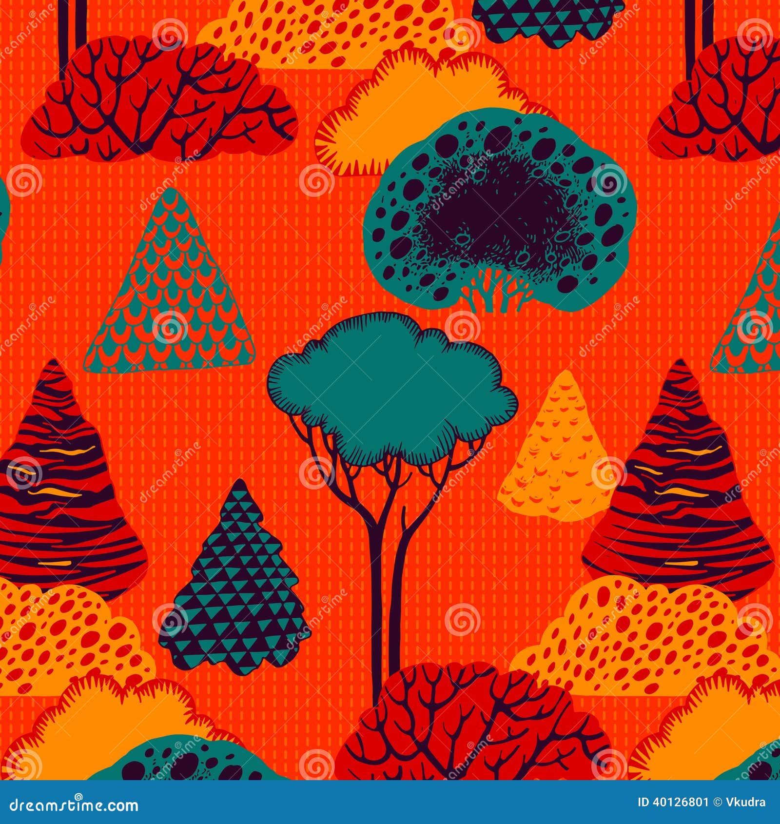 Forest seamless pattern stock vector. Illustration of modern - 40126801