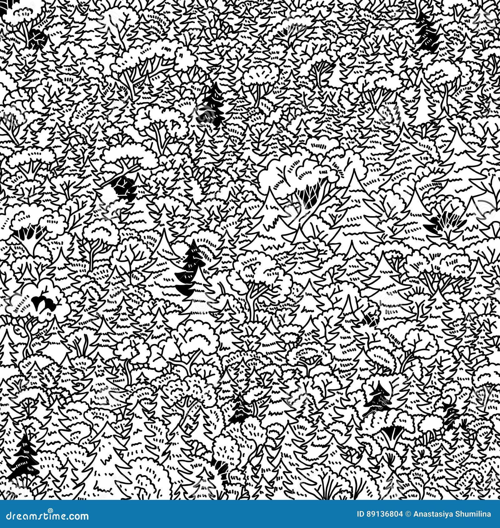 Forest seamless pattern. stock vector. Illustration of background ...