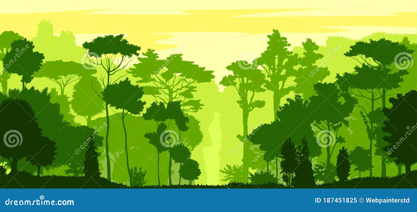 Silhouette Of Deciduous Forest Cartoon Vector | CartoonDealer.com #32866125