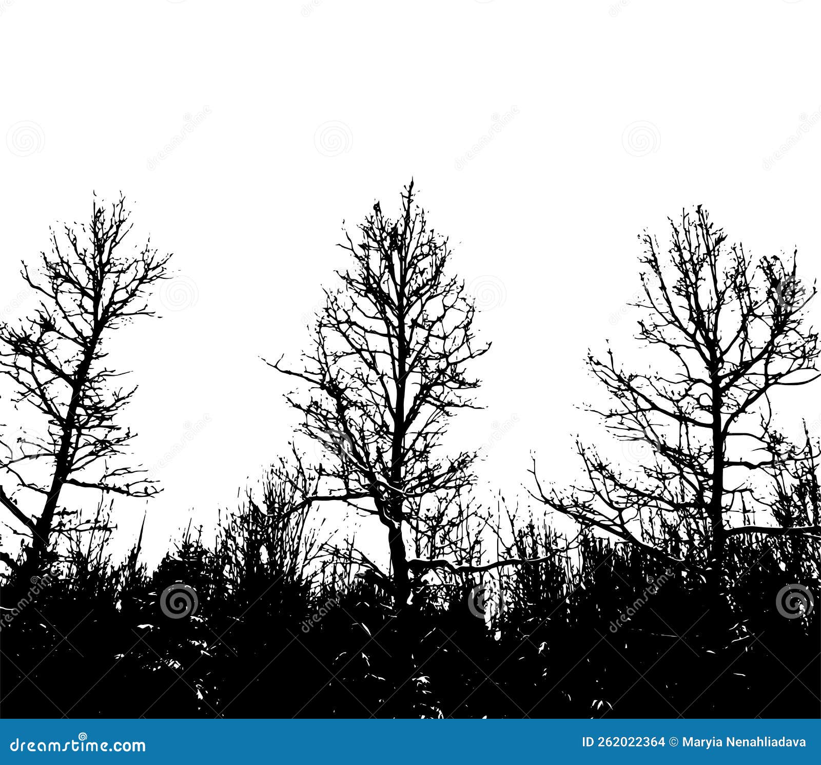 Forest Silhouette . Tree Silhouette Panorama. Vector Illustration ...