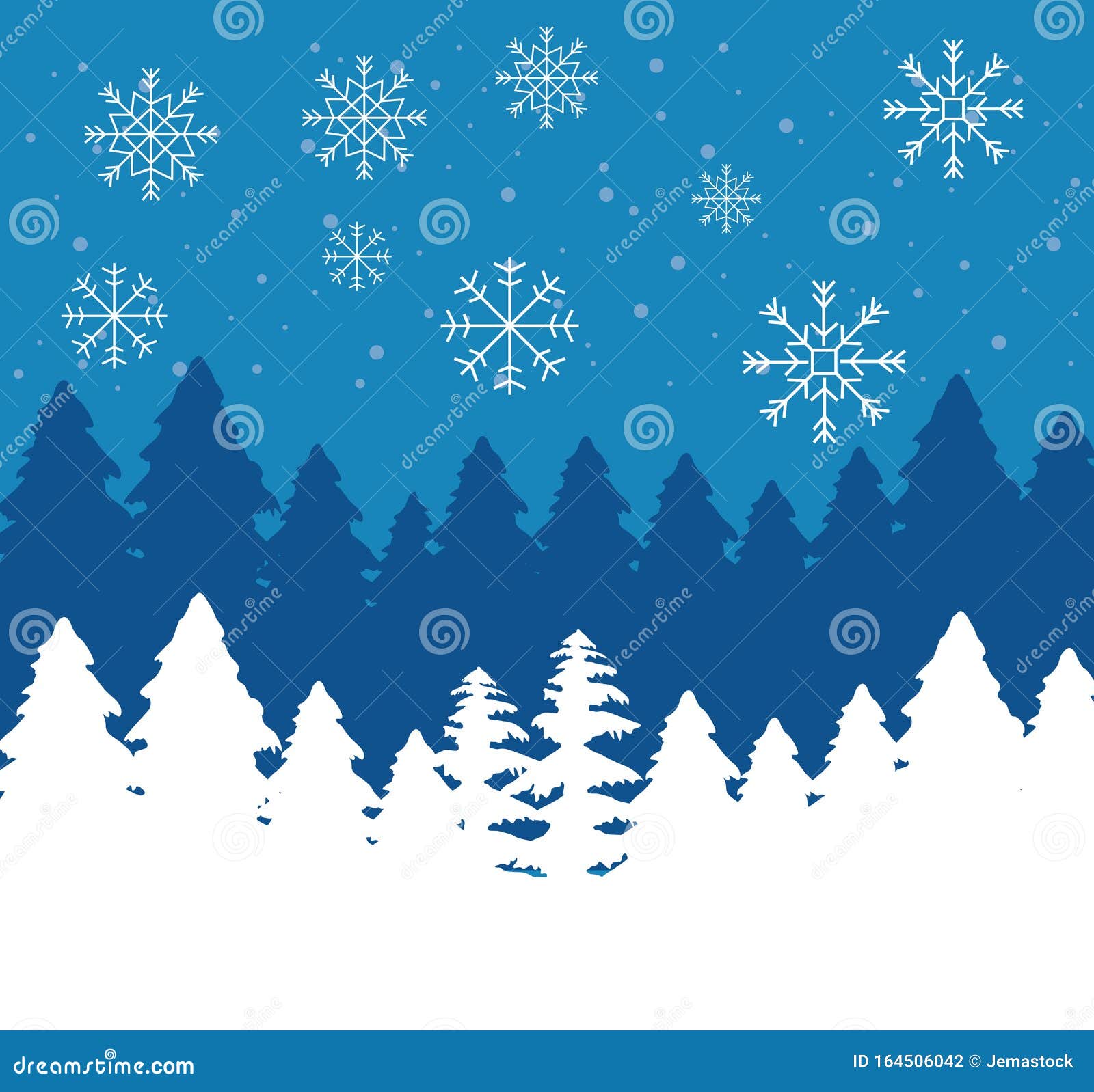 Forest Snowscape Scene Nature Icon Stock Vector - Illustration of field ...