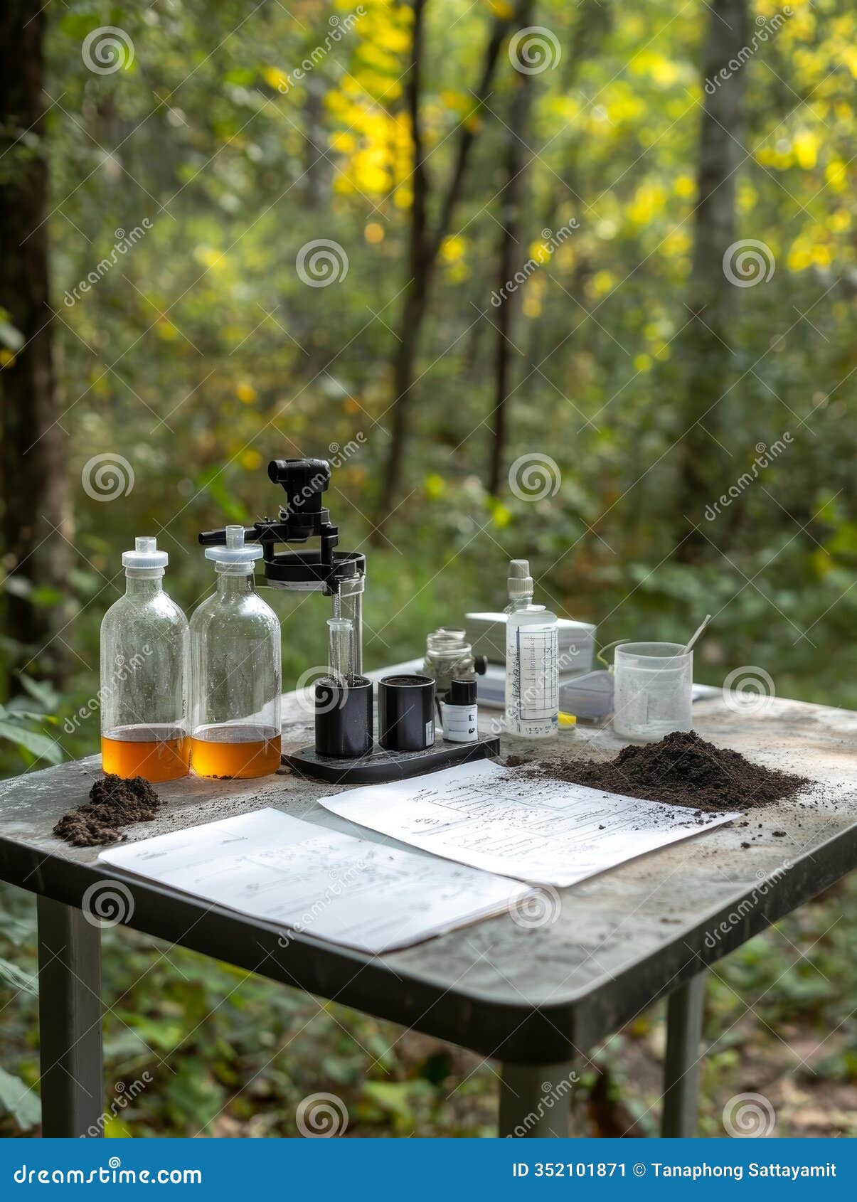 Forest Soil Sample Analysis Station Forest Soil Analysis Lab Equipment Scientific Research ...