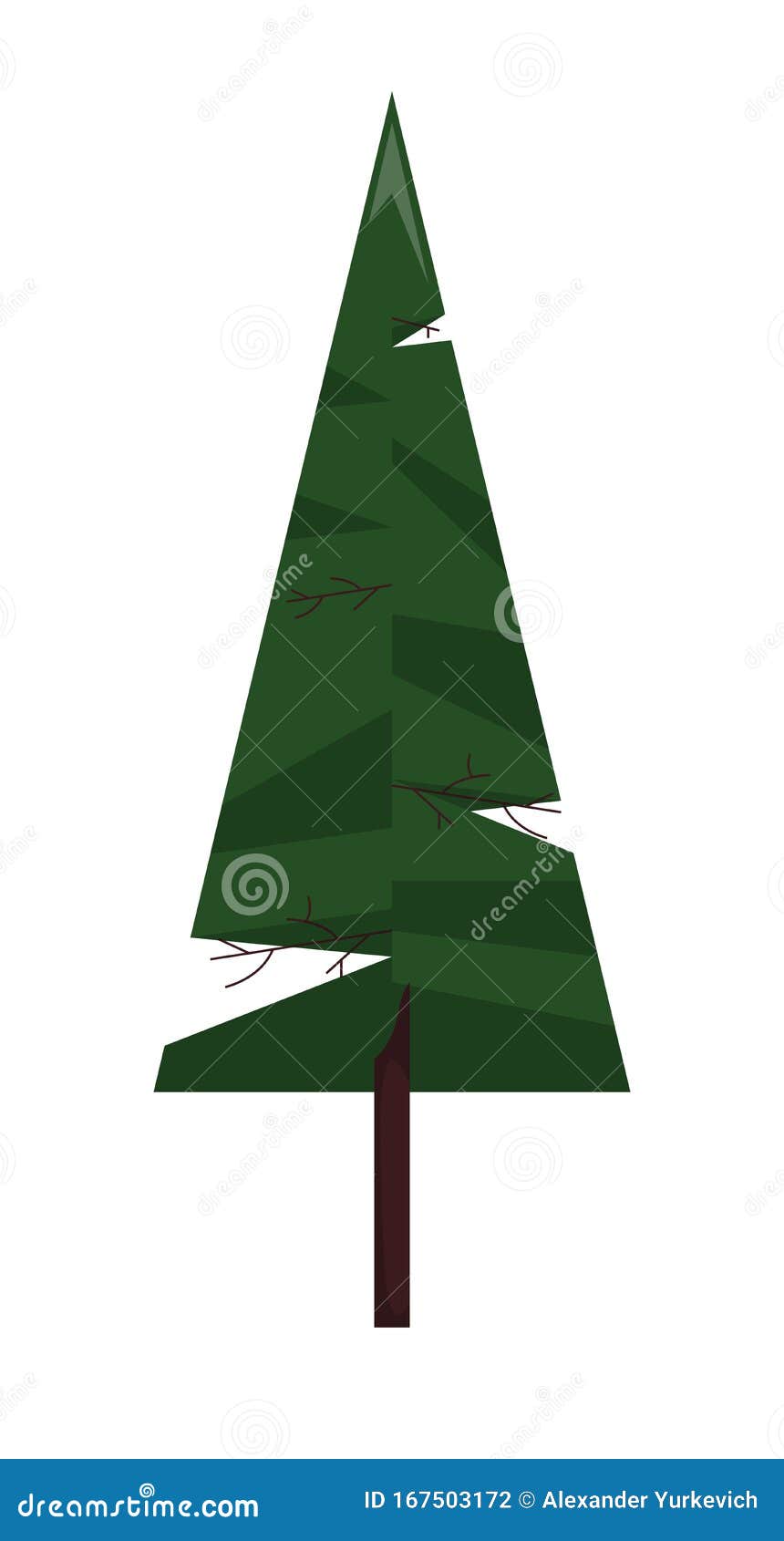 Forest Spruce. Single Icon in Flat Style Stock Vector - Illustration of ...