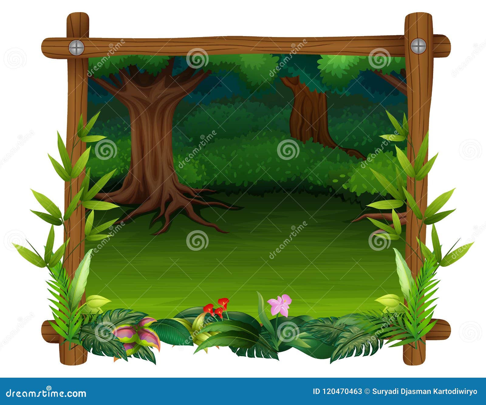 The Forest in a Square Frame Nature Stock Vector - Illustration of ...