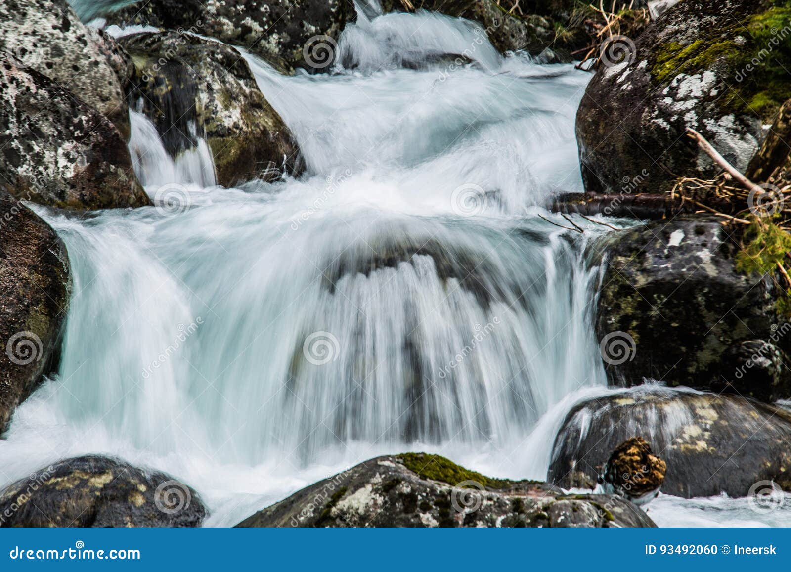 Forest Stream Running Over Mossy Rocks Stock Photo - Image of earth ...
