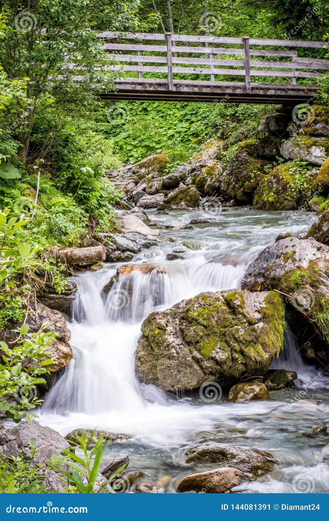 Forest Stream Running Over Rocks Stock Image - Image of outdoors ...
