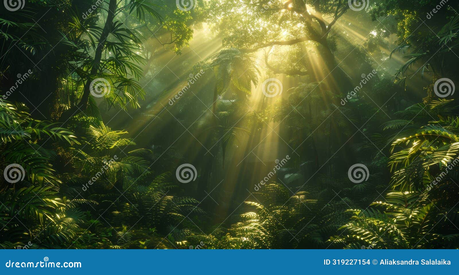 Forest Sunlight Patterns, Sunlight Shining through the Thick Forest ...