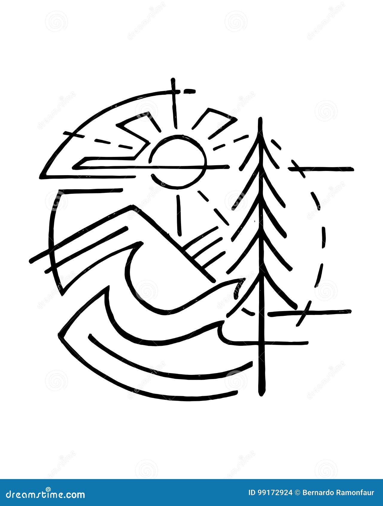 Forest Symbol Hand Drawn Vector Illustration Or Drawing | CartoonDealer ...