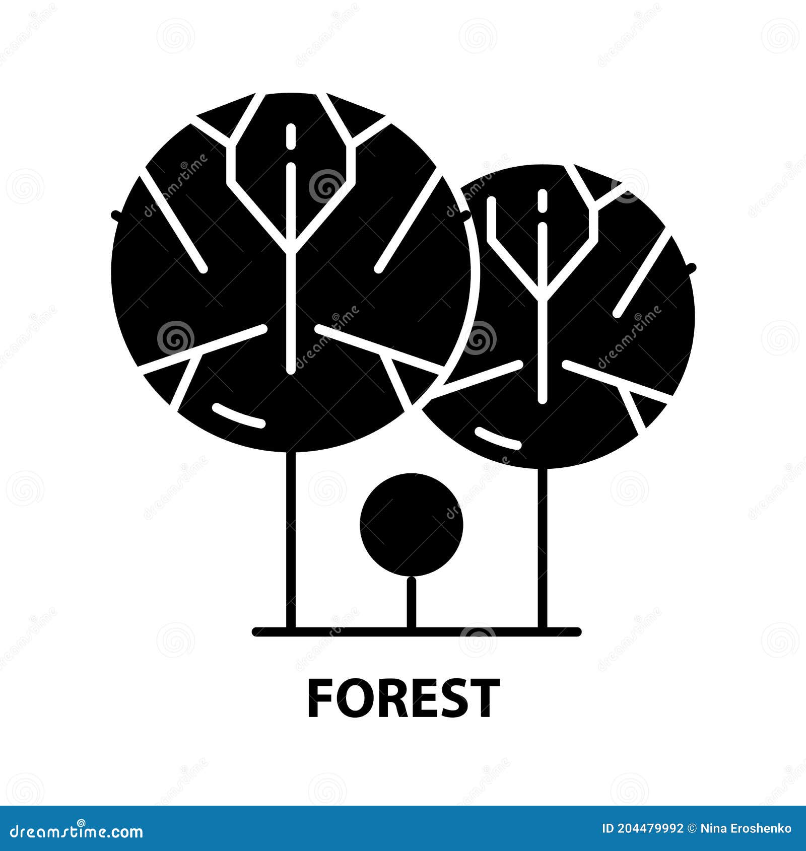 Forest Symbol Icon, Black Vector Sign with Editable Strokes, Concept ...