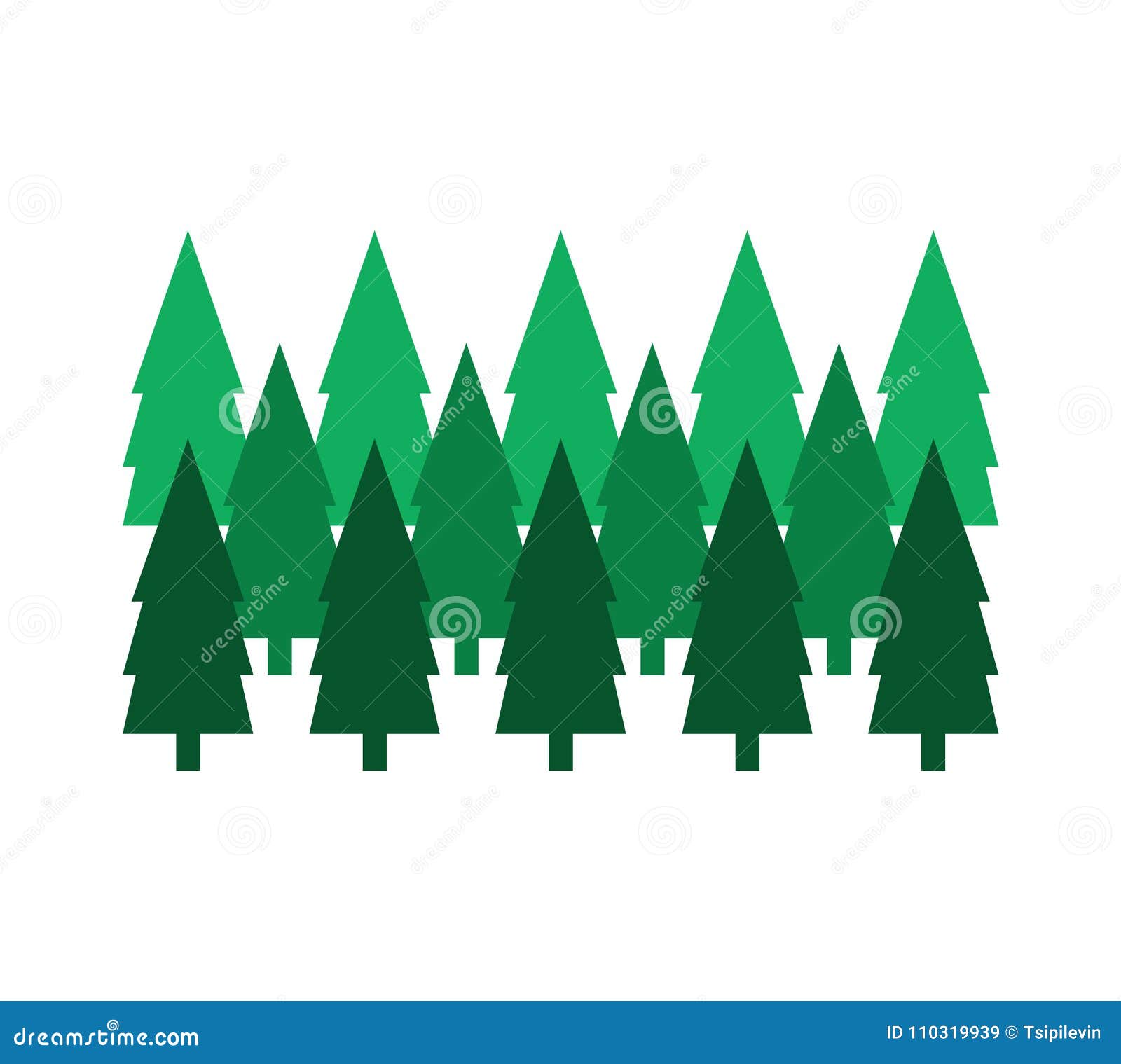 Forest Symbol on White Background Stock Illustration - Illustration of ...