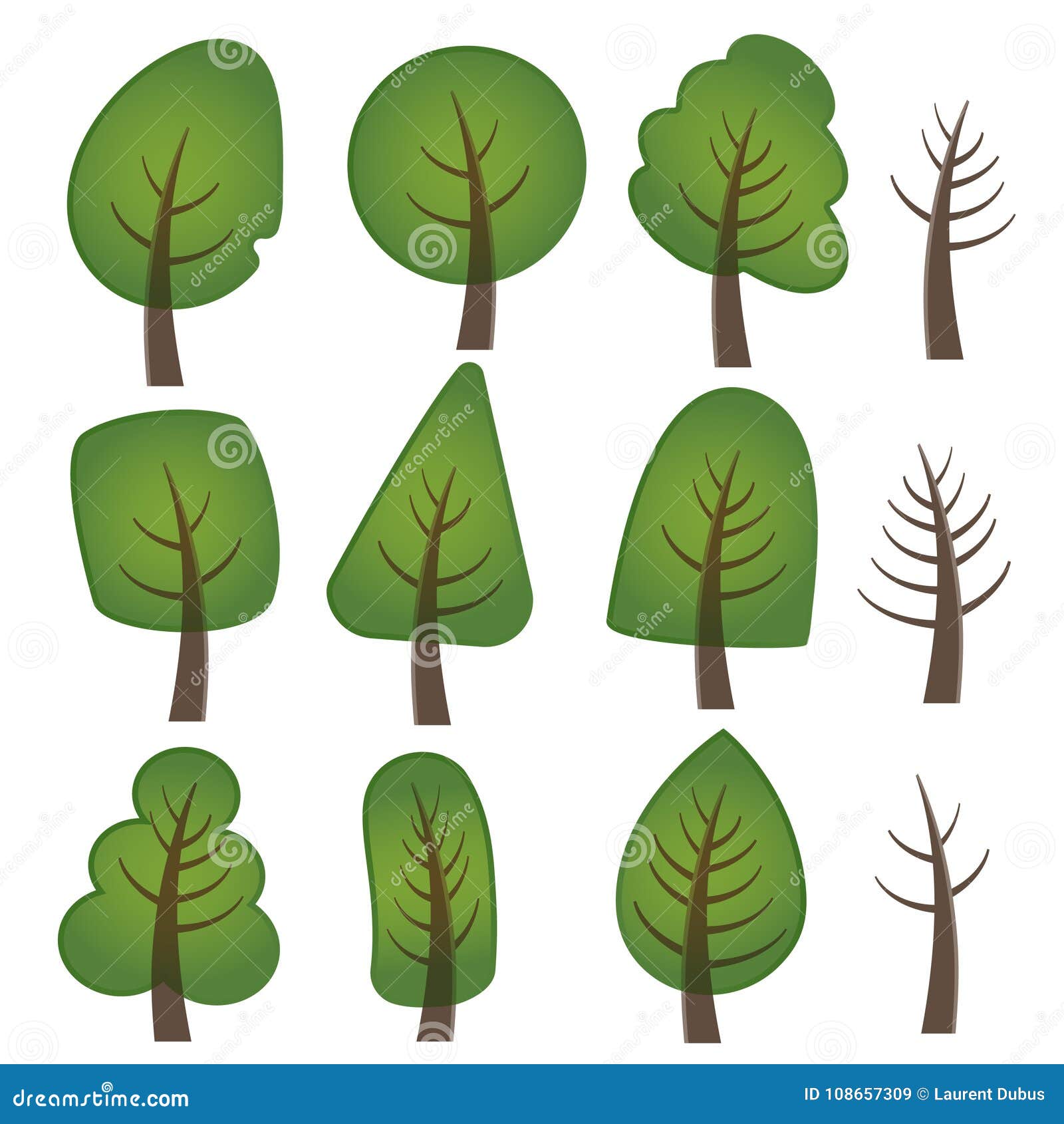 A Forest of Symbols for a Green Spirit - Trees of Various Forms Stock ...