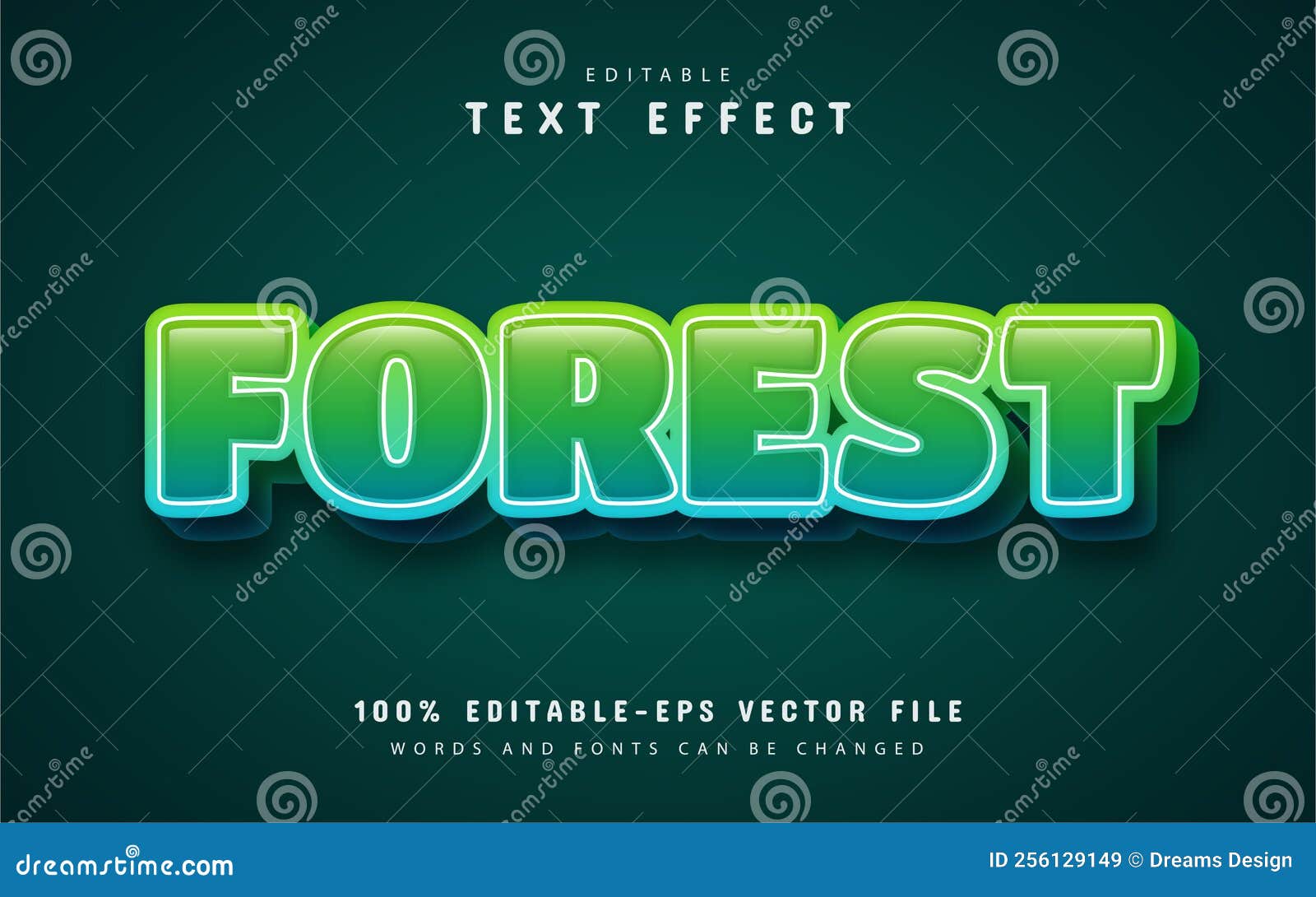 Forest Text, Editable 3d Text Effect Stock Vector - Illustration of ...