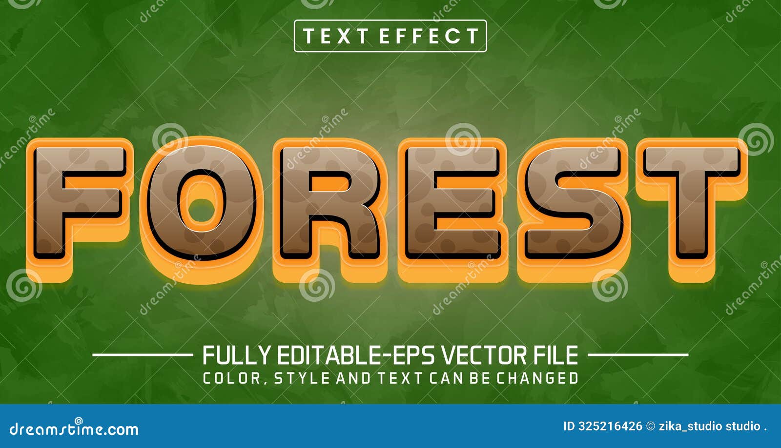 Forest Text Editable Style Effect Stock Illustration - Illustration of ...