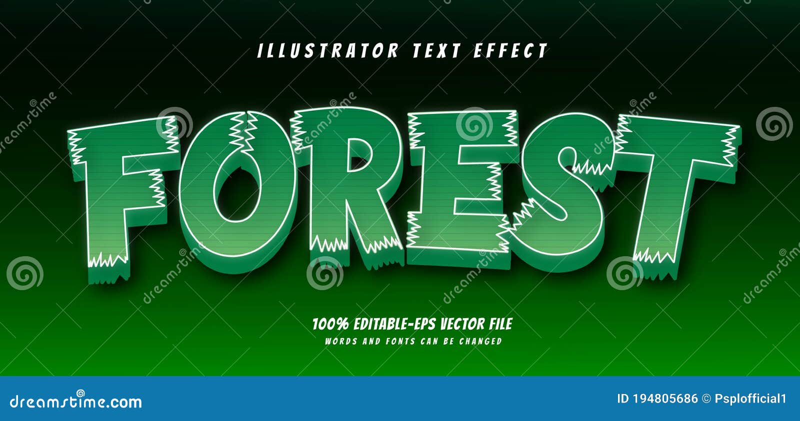 Forest Text Effect Design Vector Stock Vector - Illustration of design ...
