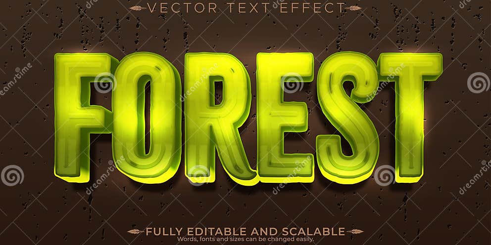 Forest Text Effect, Editable Movie and Epic Text Style Stock Vector ...