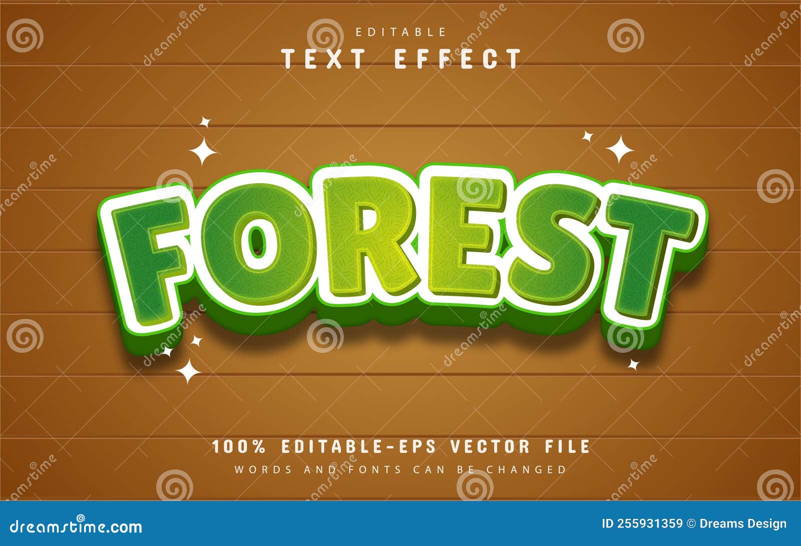 Forest text effect stock vector. Illustration of card - 255931359