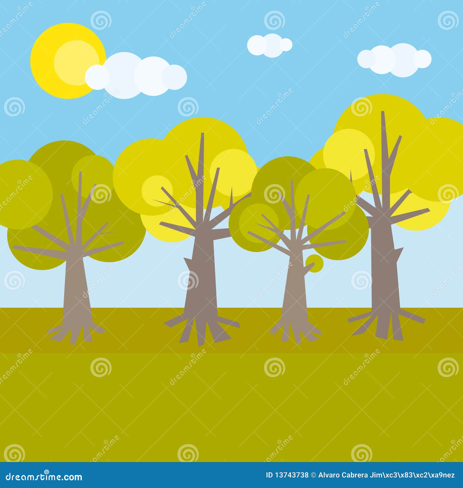 Forest theme. stock illustration. Illustration of plant - 13743738