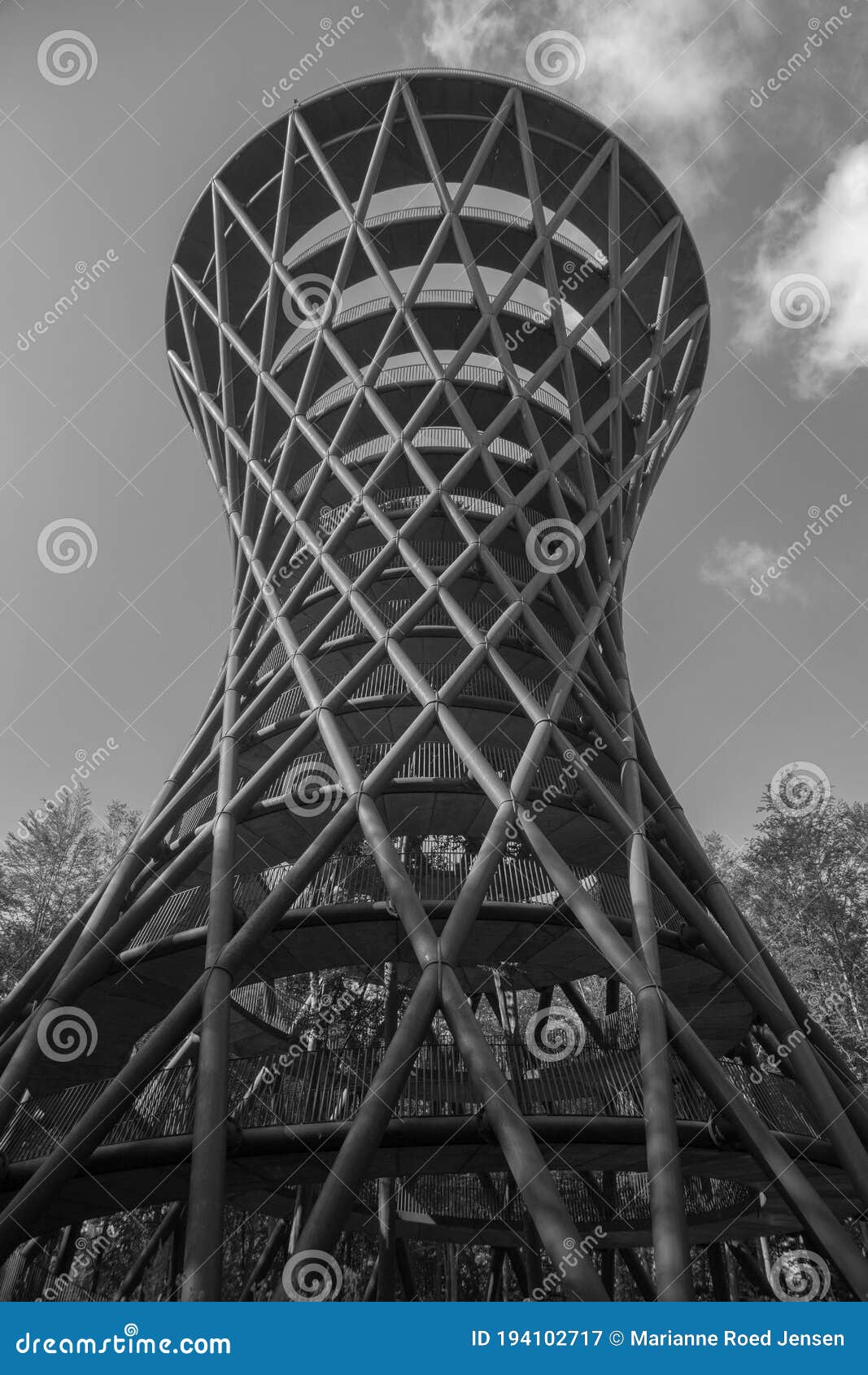 The Forest Tower at Gisselfeld Stock Image - Image of round, visit ...