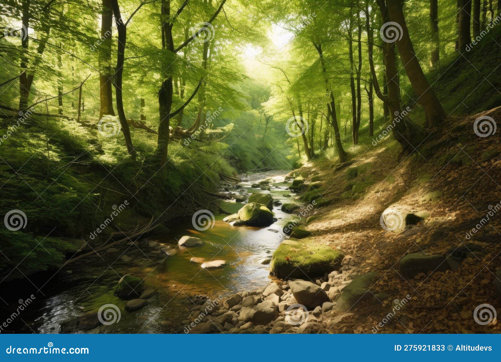 Forest with Towering Trees and Babbling Brook, Ideal for a Day of ...