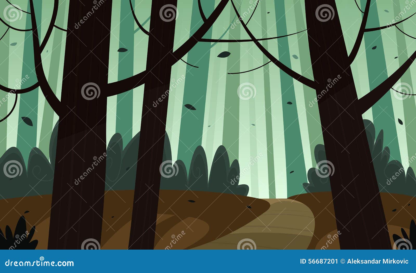 Forest Trail stock vector. Illustration of plant, foliage - 56687201