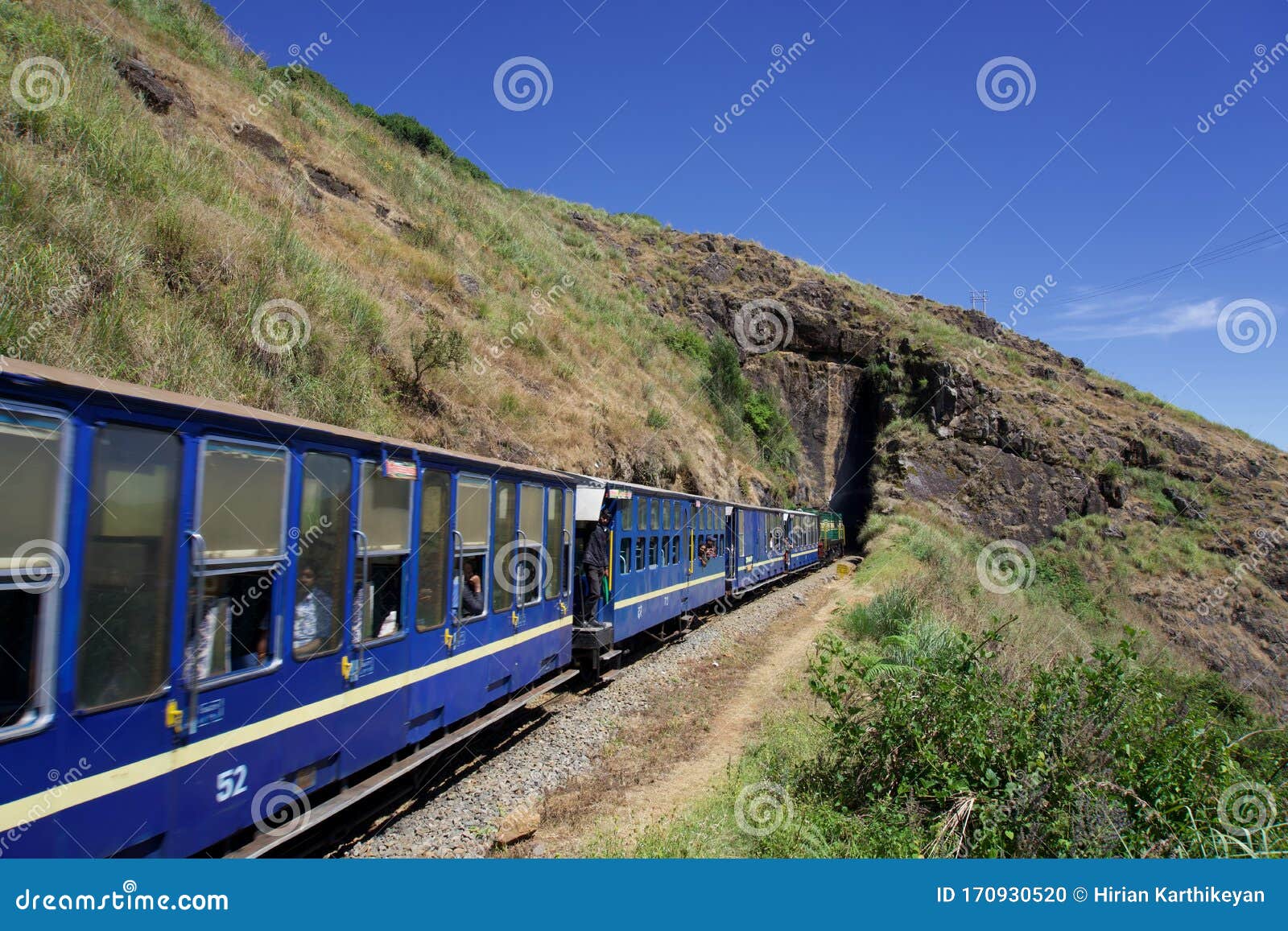 Forest Train Running through the Mountain Editorial Image - Image of ...