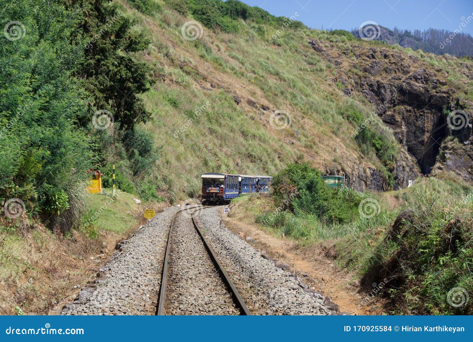Forest Train Running through the Mountain Stock Photo - Image of wood ...