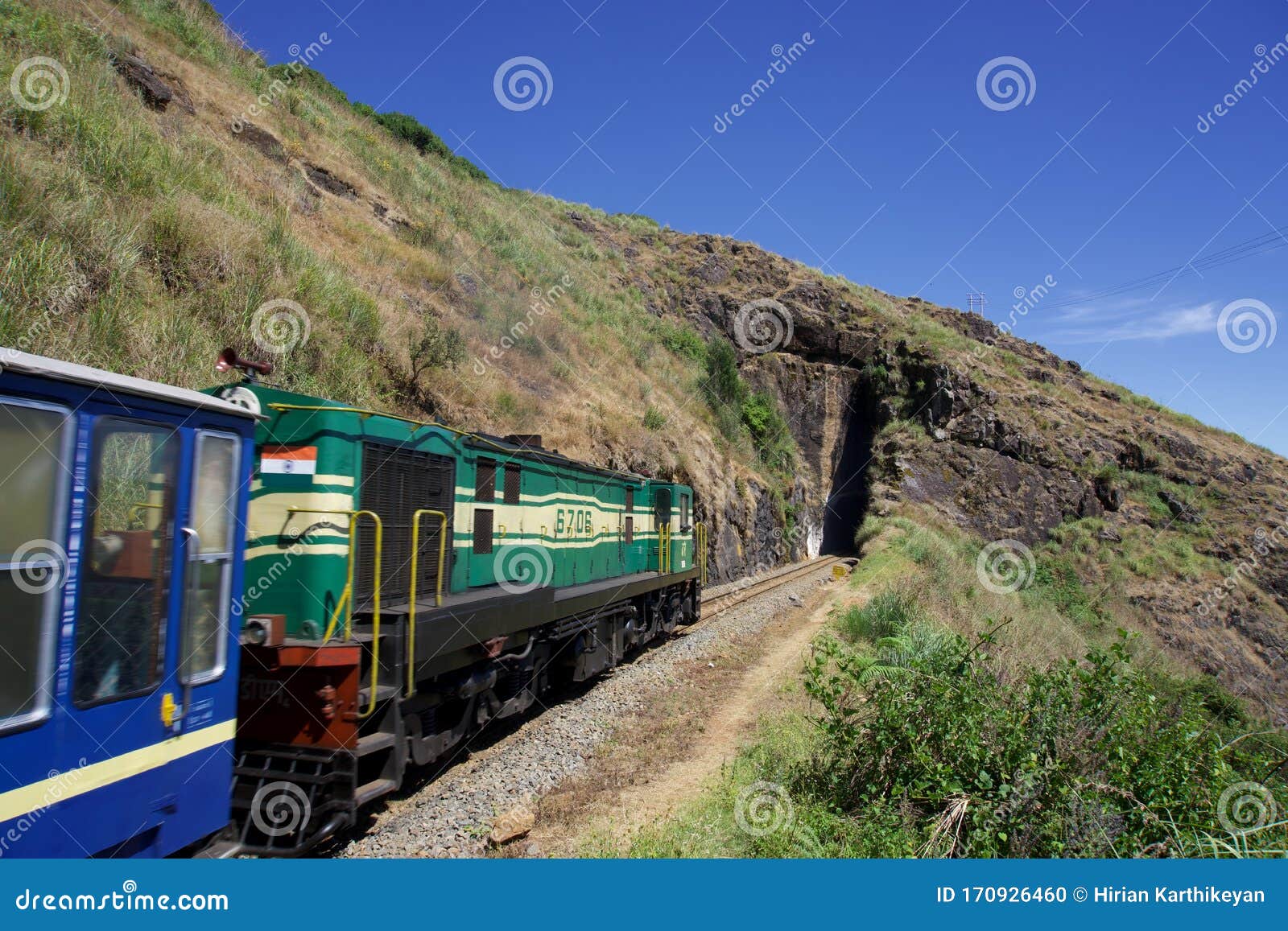 Forest Train Running through the Mountain Editorial Image - Image of ...