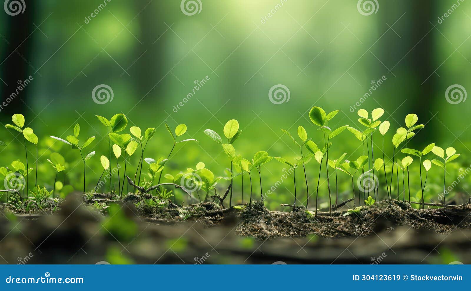 Forest Tree Green Background Stock Illustration - Illustration of ...