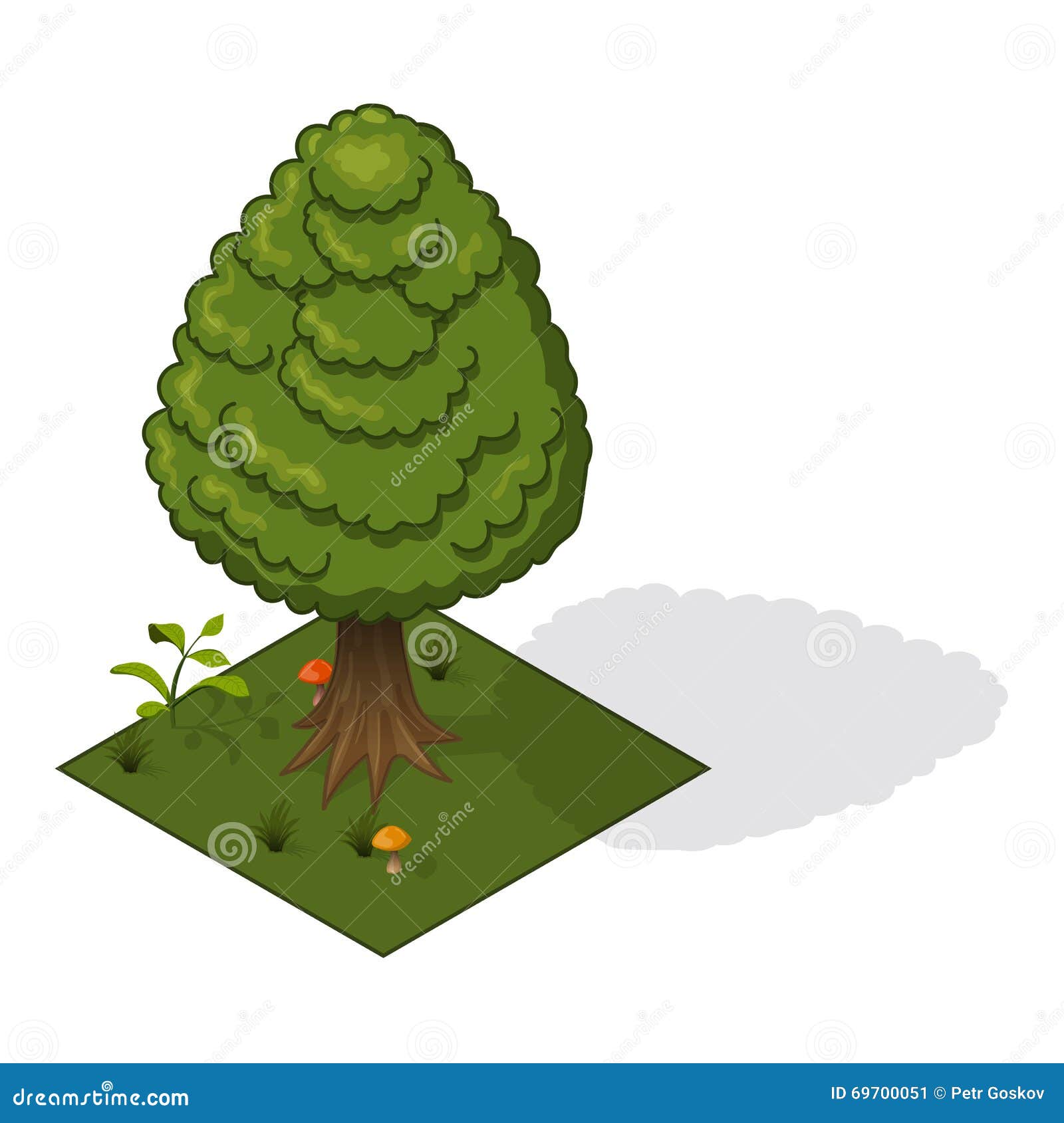Forest tree isometric stock vector. Illustration of plant - 69700051