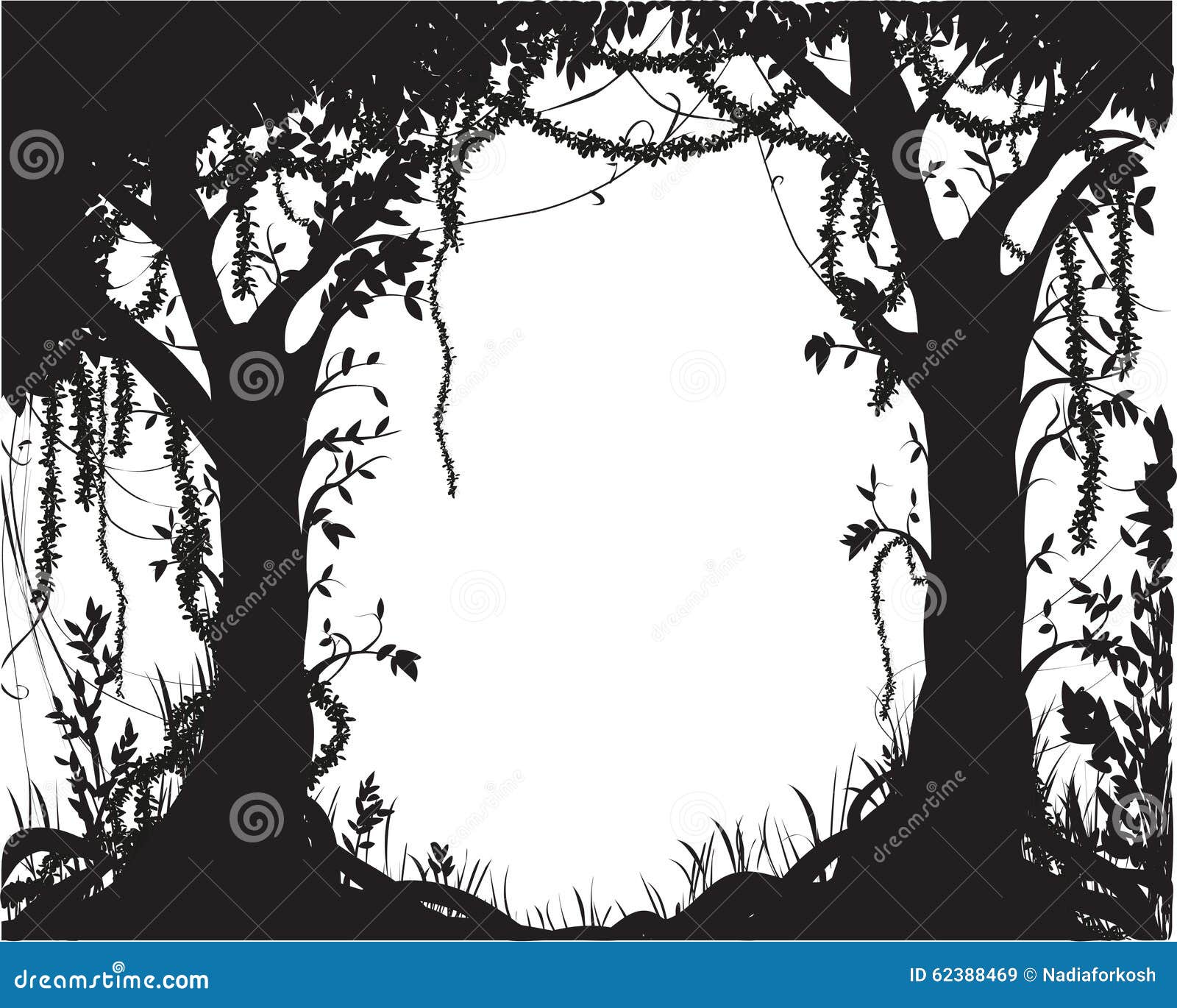 Forest tree tropic stock vector. Illustration of back - 62388469