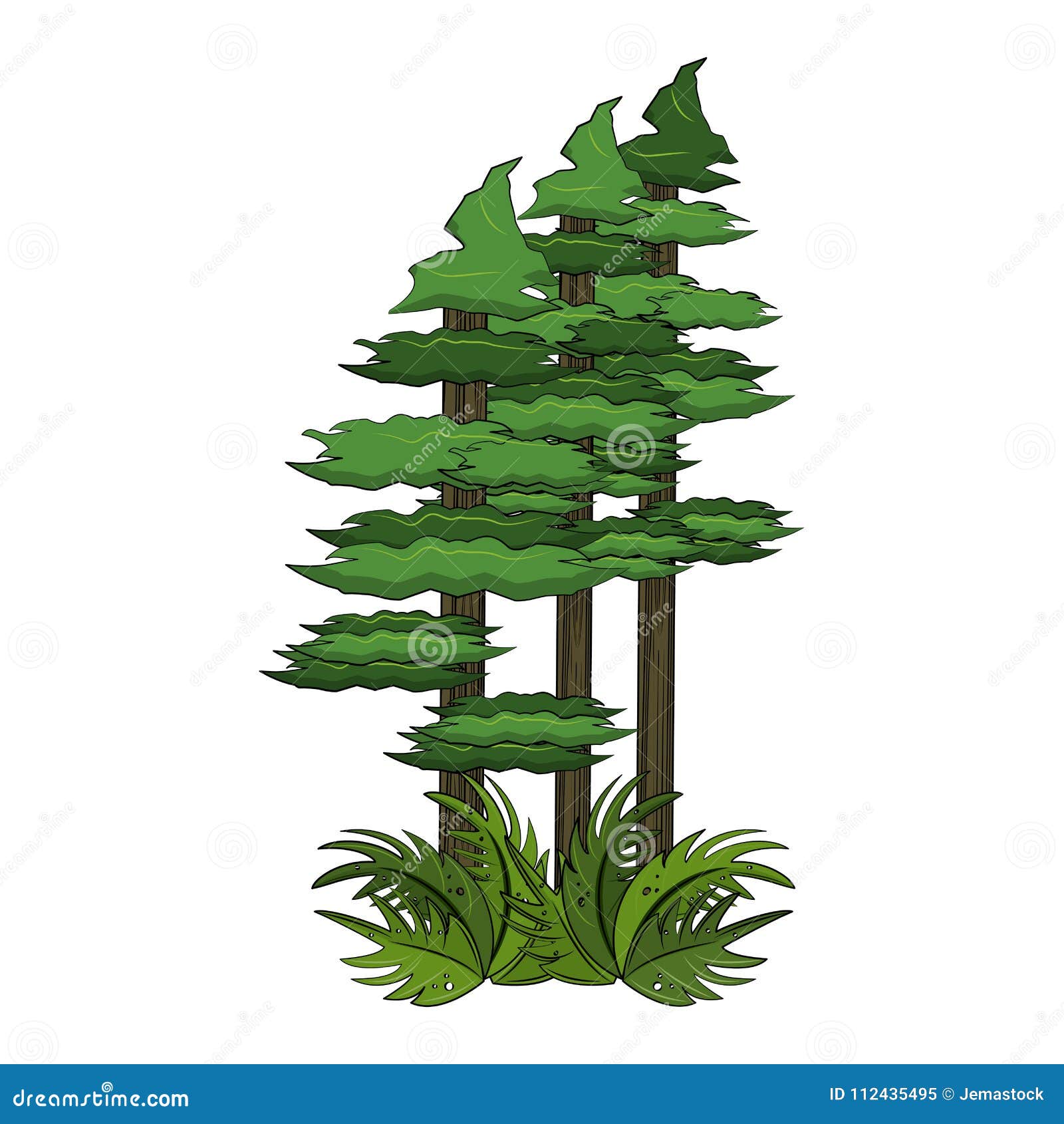 Forest trees cartoon stock vector. Illustration of plant - 112435495