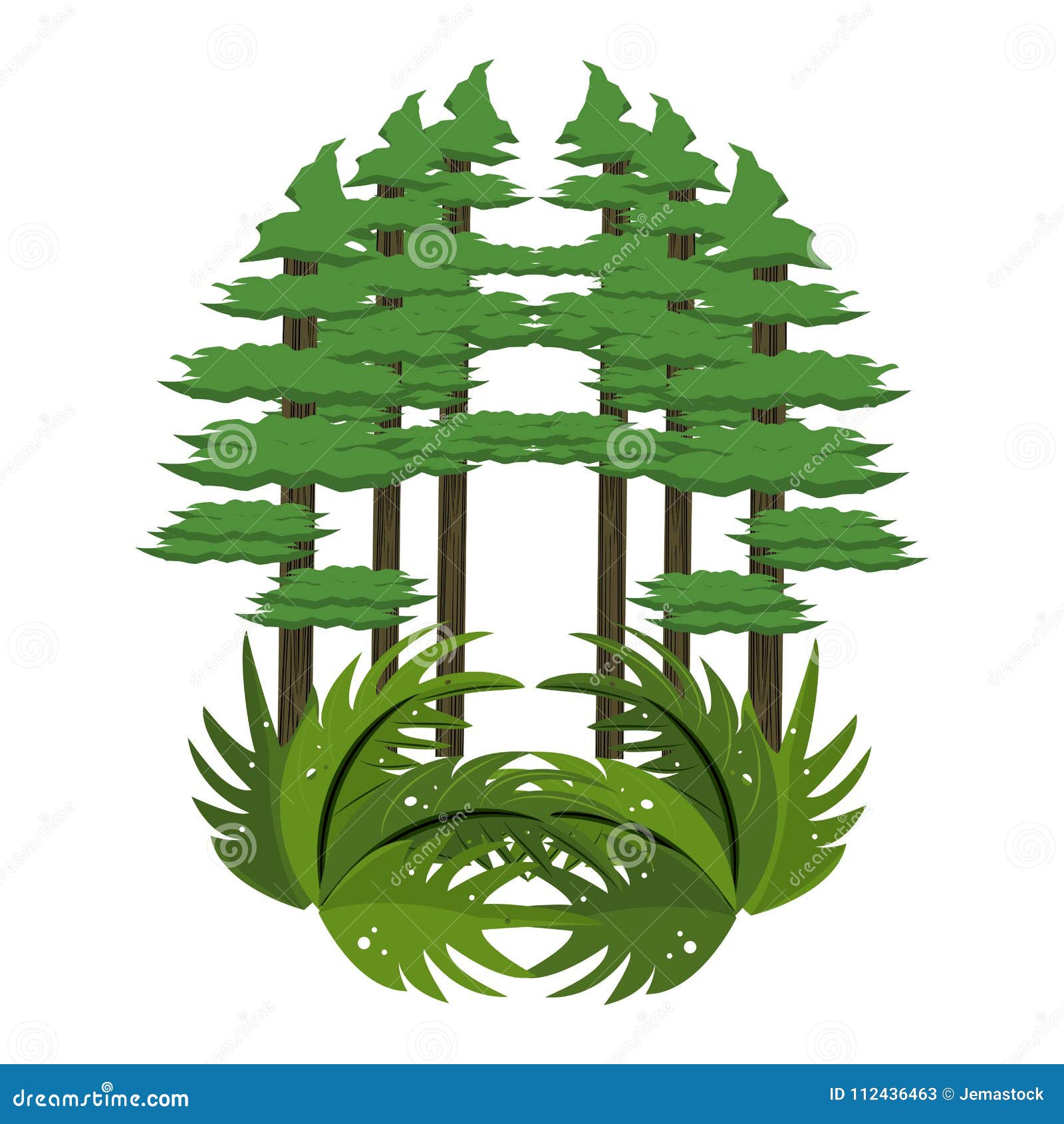 Forest trees cartoon stock vector. Illustration of tree - 112436463