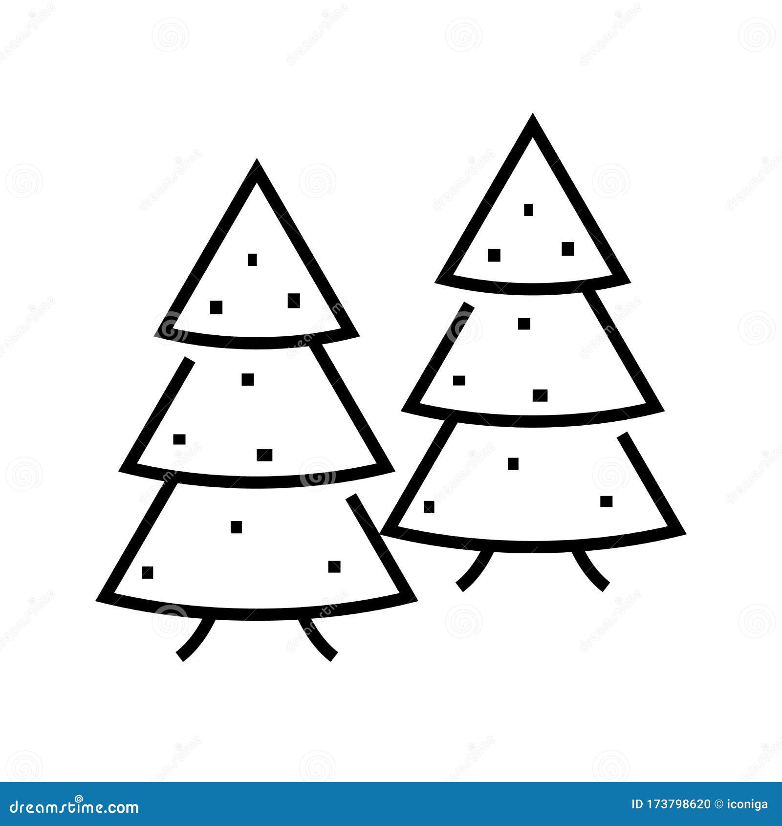 Forest Trees Line Icon, Concept Sign, Outline Vector Illustration ...