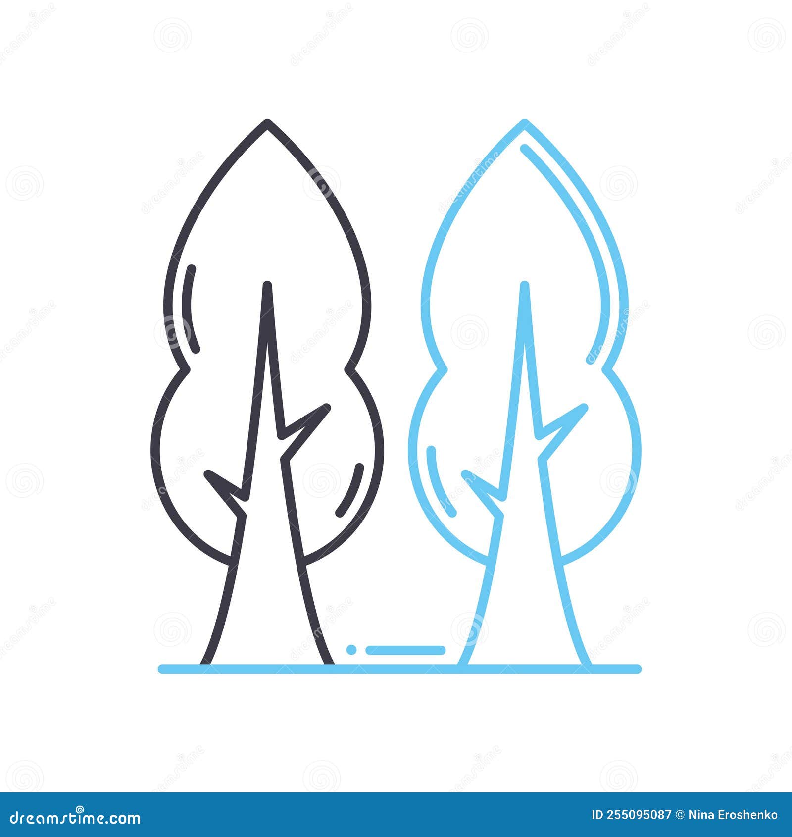Forest Trees Line Icon, Outline Symbol, Vector Illustration, Concept ...