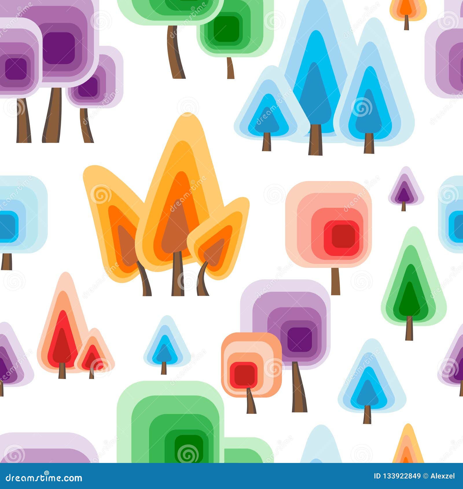 Forest Trees Pattern Repeating Stock Vector - Illustration of print ...