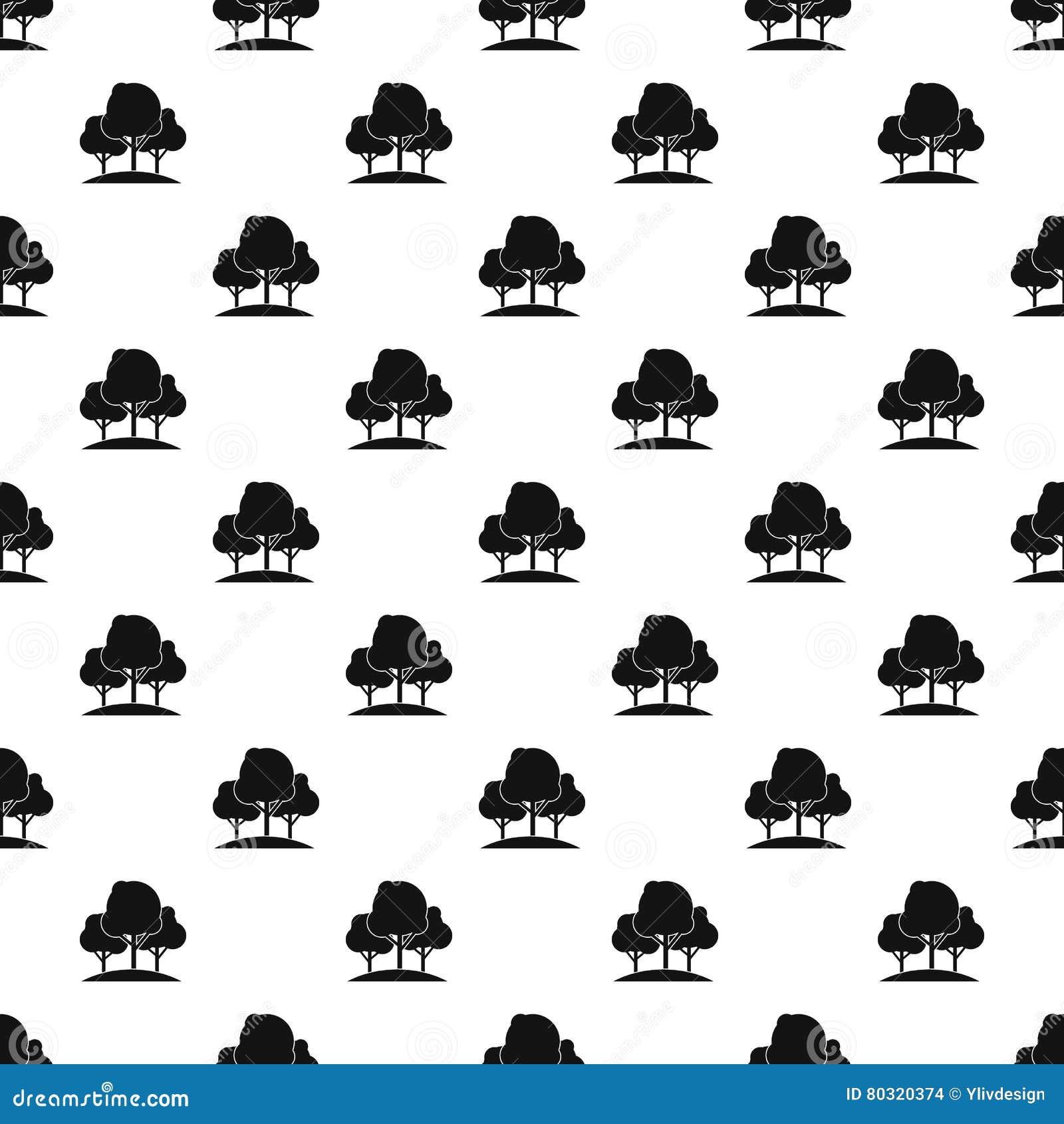 Forest Trees Pattern, Simple Style Stock Vector - Illustration of ...