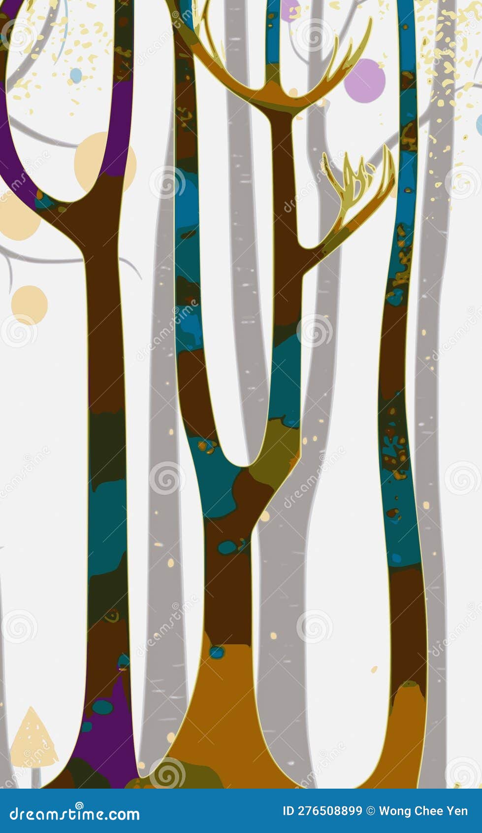 Forest Trees with Circles Graphical Vector Svg Stock Illustration ...