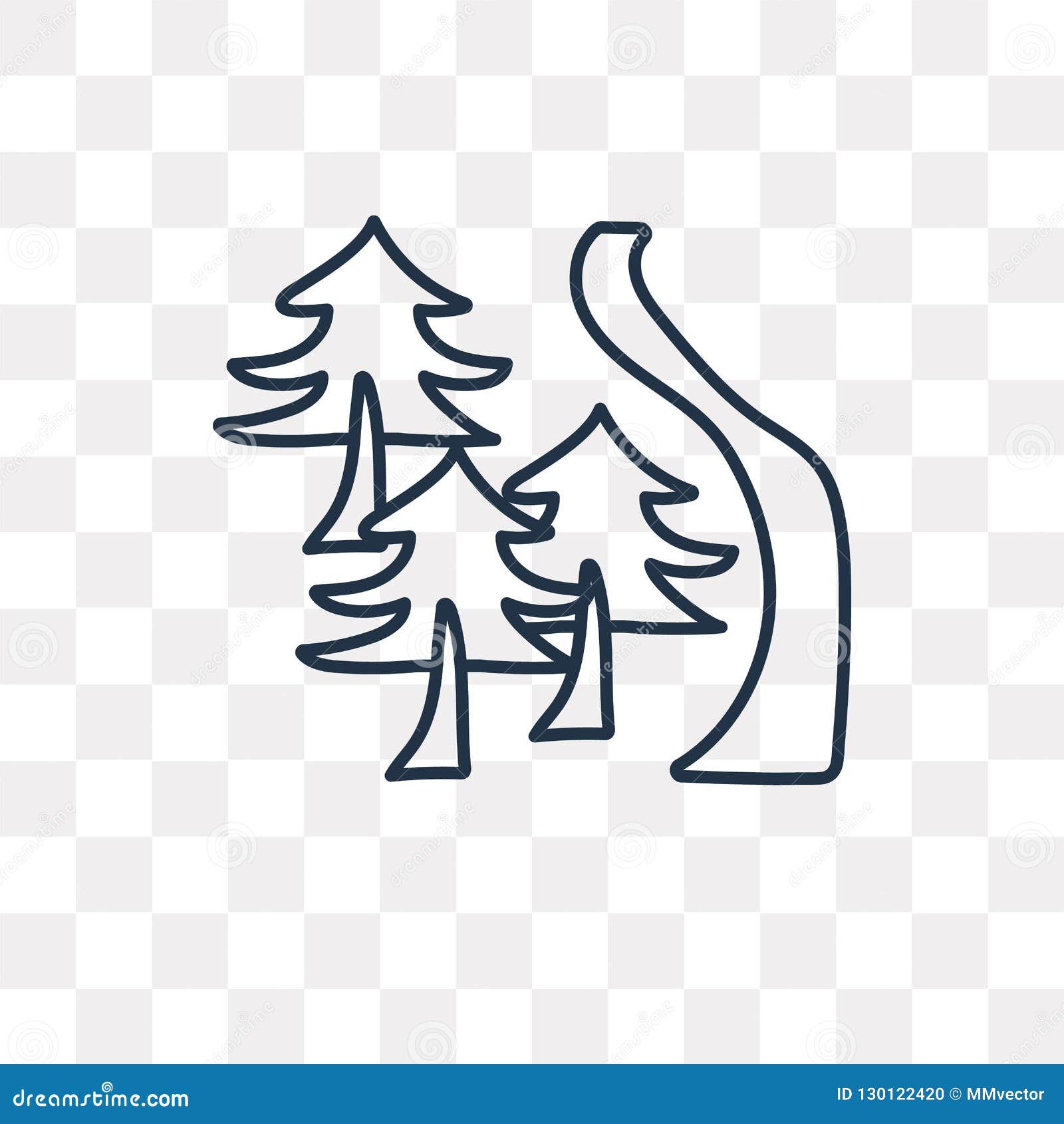 Forest Vector Icon Isolated on Transparent Background, Linear Forest ...