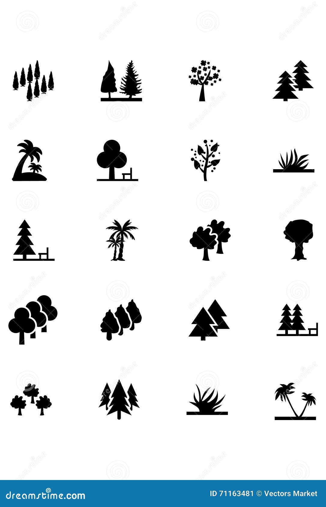Forest Vector Solid Icons 3 Stock Illustration - Illustration of garden ...
