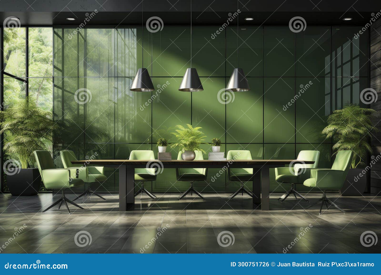 Forest View Conference Room: Modern Design Meets Nature. Stock Photo ...
