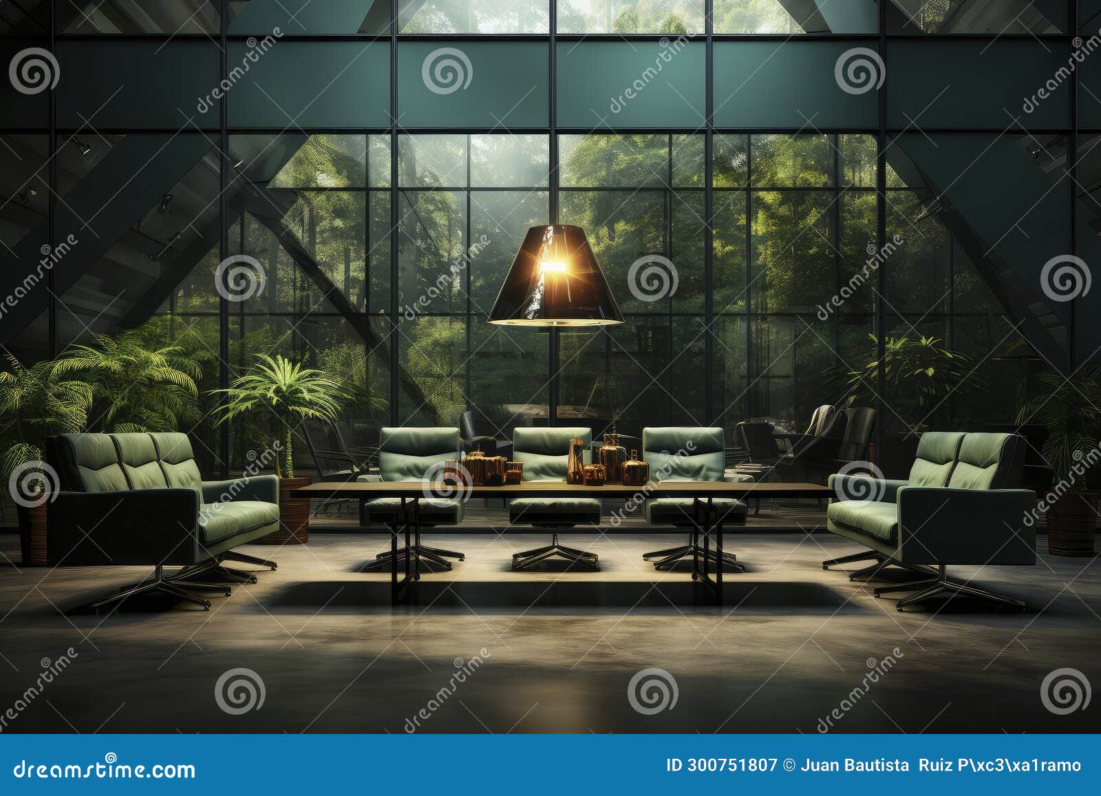 Forest View Conference Room: Modern Design Meets Nature. Stock Image ...