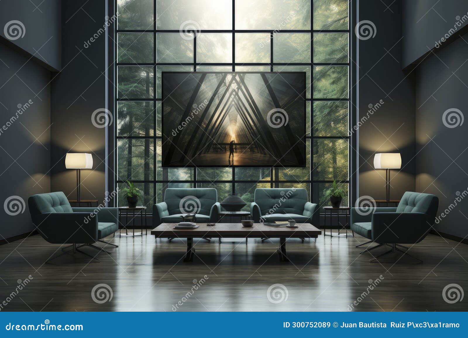 Forest View Conference Room: Modern Design Meets Nature. Stock Image ...