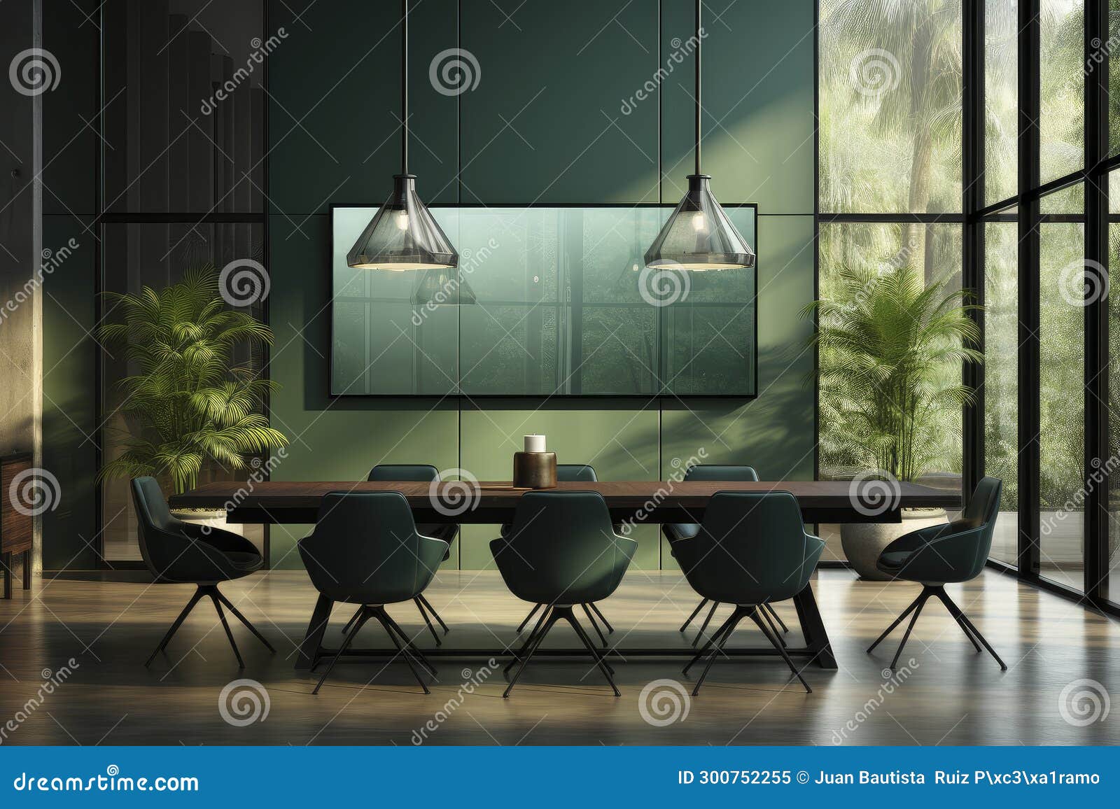 Forest View Conference Room: Modern Design Meets Nature. Stock Image ...
