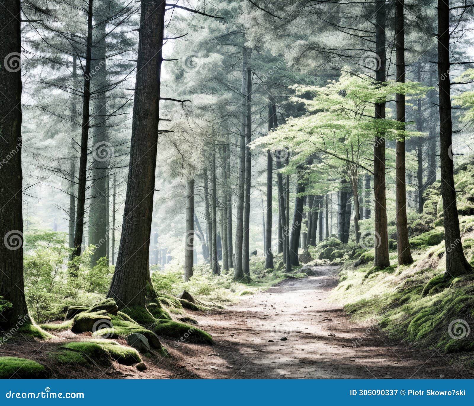 Forest Wallpaper in Spring Season - Generative AI Stock Image - Image ...