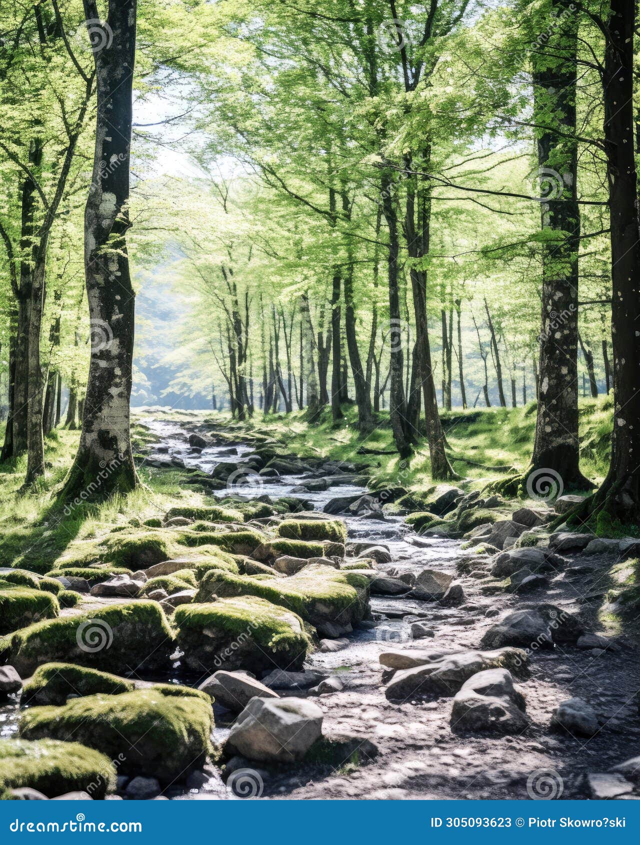 Forest Wallpaper in Spring Season - Generative AI Stock Image - Image ...