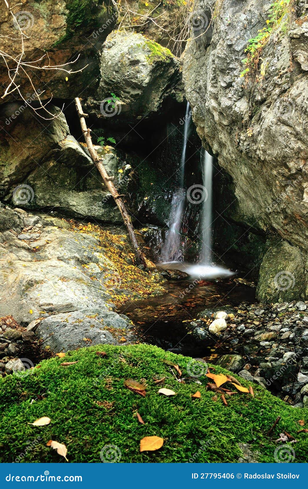 Forest waterfall and rocks stock photo. Image of environment - 27795406