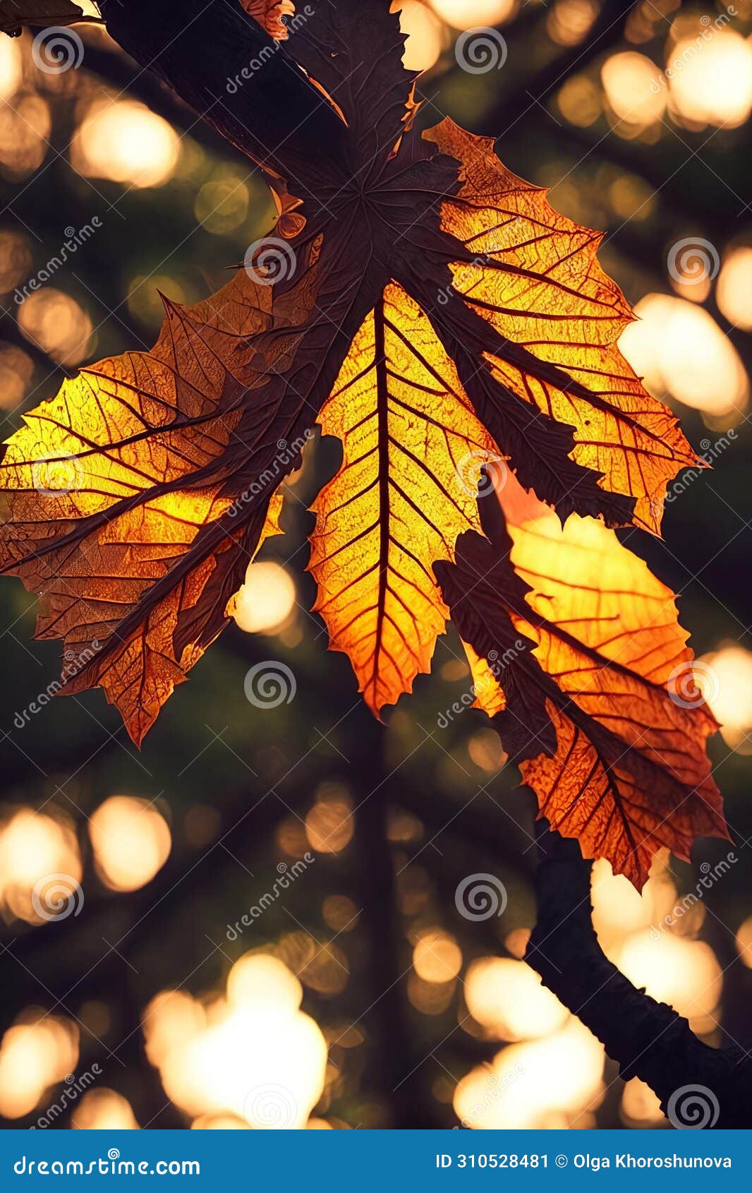Forest Whispers. Single Leaf in a Dark Forest Stock Image - Image of ...