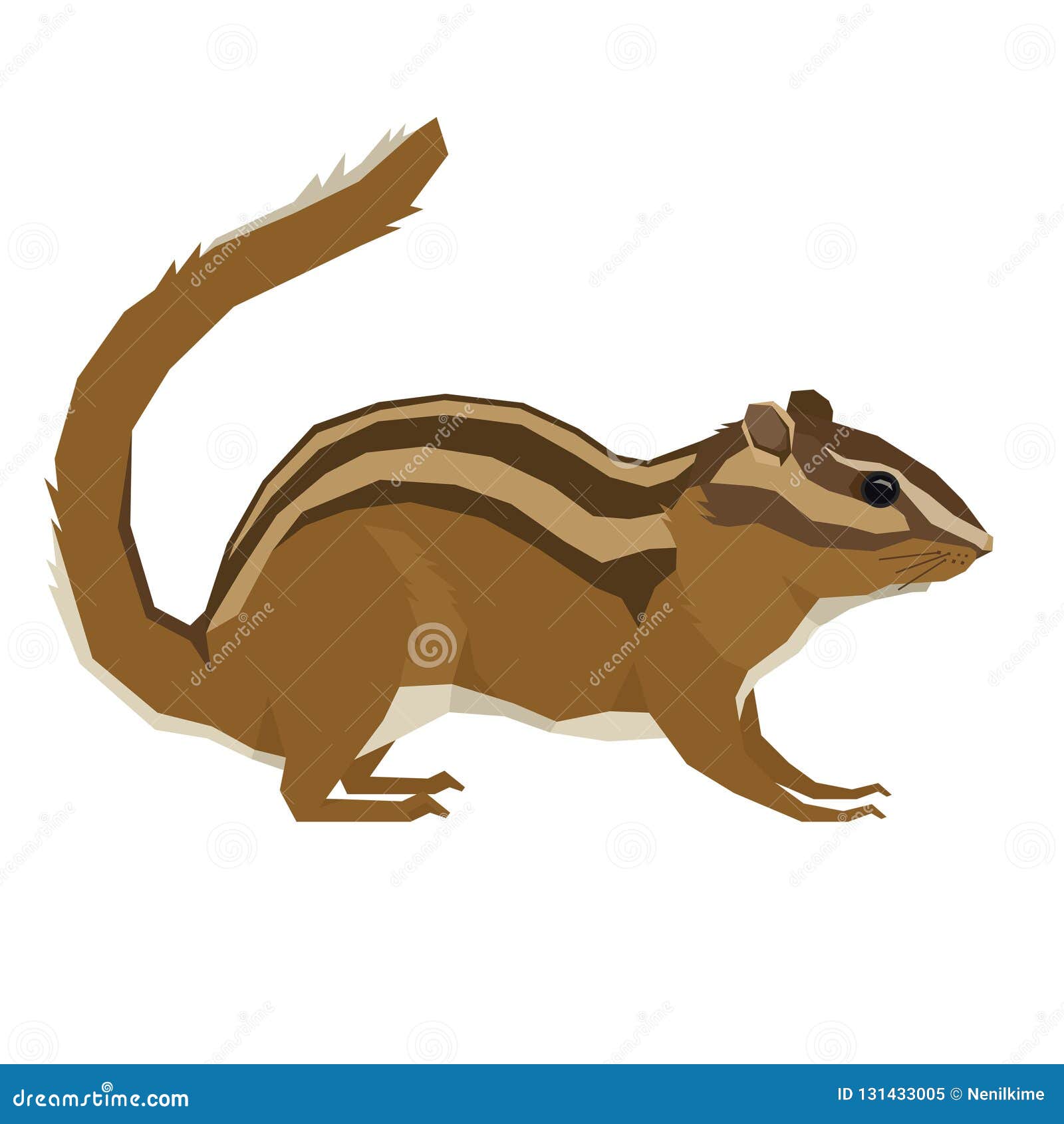 Forest Wild Life Isolated Vector Animals Geometric Chipmunk Stock ...