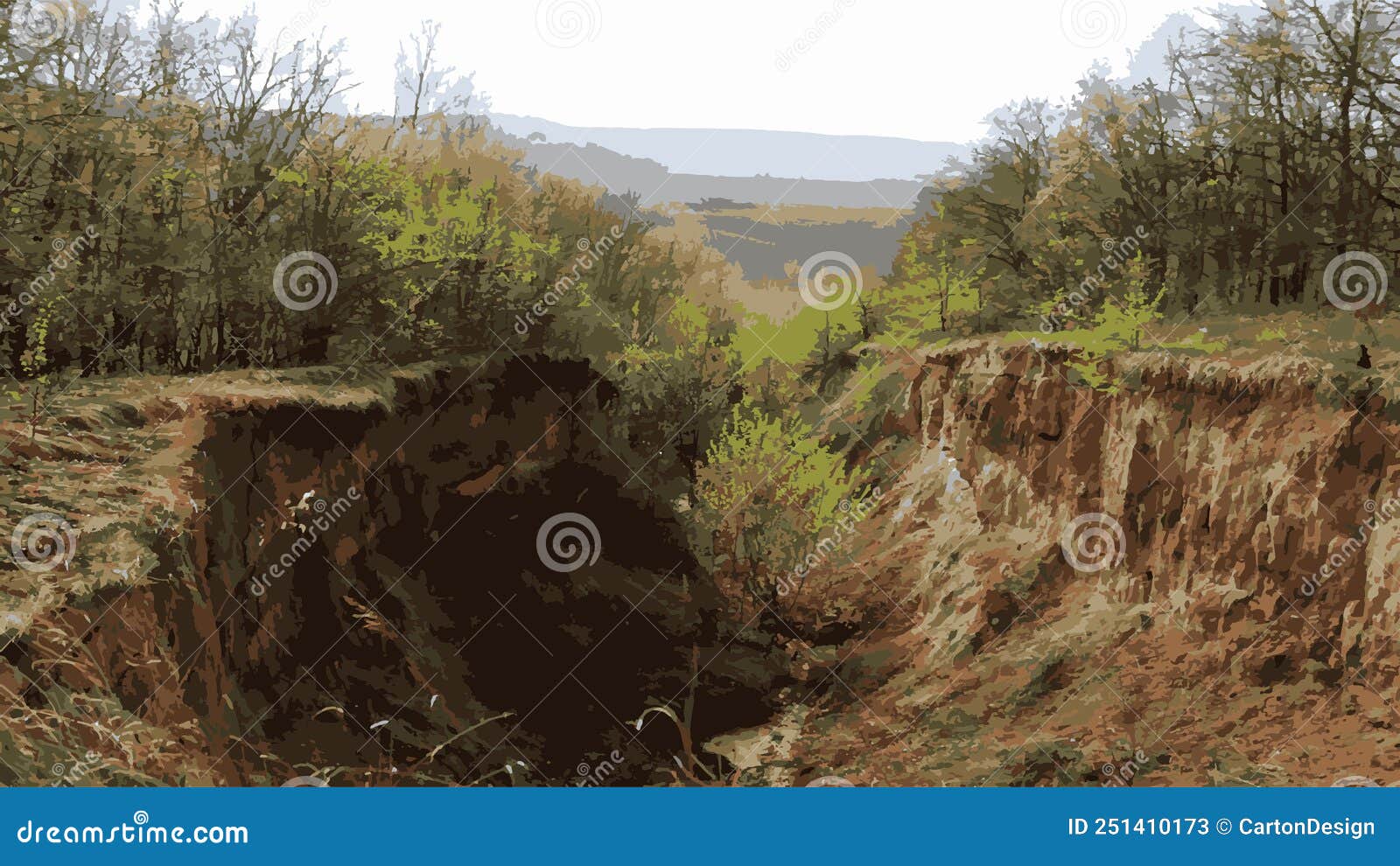 Pit vector landscape stock vector. Illustration of terrain - 251410173